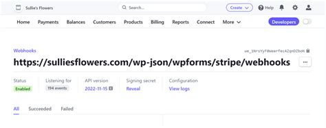 setting up stripe webhooks wpforms