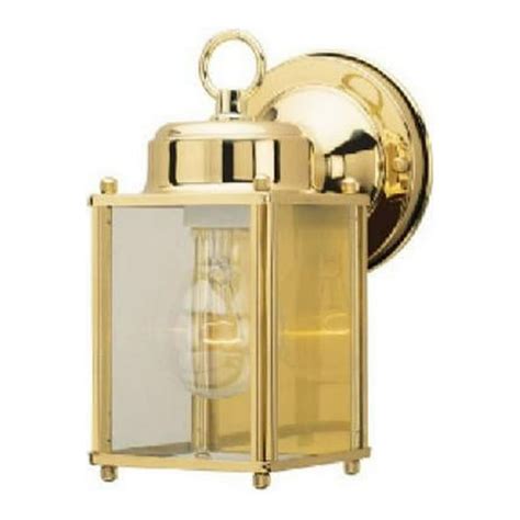 Westinghouse Exterior Light Fixture Polished Brass Clear Switch Incandescent Wall Lantern For