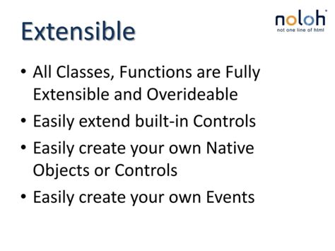 Noloh Php Framework Unified Server Side Development Ppt