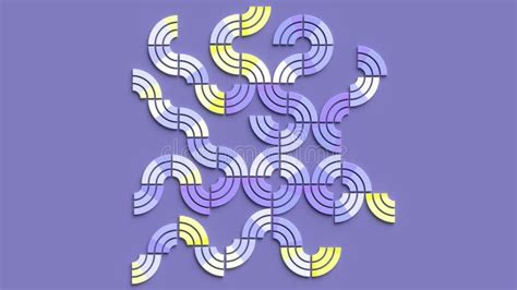 3d rendering loop animation of abstract shapes resembling stylized