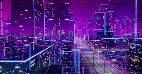 메타버스 도시와 사이버펑크 컨셉 3d 렌더링 사진 Unsplash의 추상적인 이미지