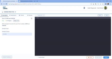 Video Completed Python Coding Practice With Nxtwave Sunil Kumar Kuruba Posted On The Topic
