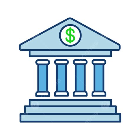 Online Banking Color Icon Internet Bank Column PNG And Vector With Transparent Background For