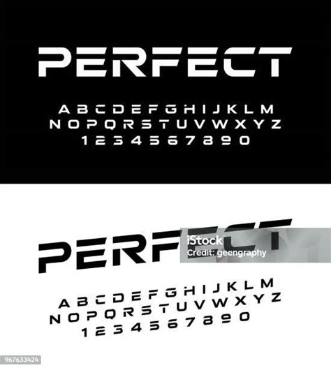 현대 알파벳 글꼴과 숫자를 스포츠 타이 포 그래피 폰트 문자와 숫자입니다 벡터 일러스트 레이 터 로고에 대한 스톡 벡터 아트 및 기타 이미지 Istock