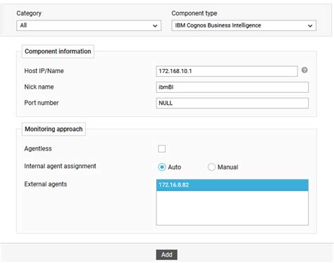adding an ibm cognos business intelligence