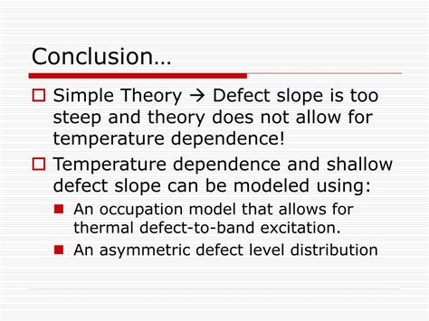 Ppt Modeling Defect Level Occupation For Recombination Statistics Powerpoint Presentation Id