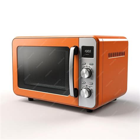 Premium Vector Orange Color Microwave 3d Vector White Background Isolate