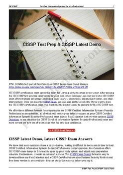 CISSP Test Prep CISSP Latest Demo By Biq Pop TPT