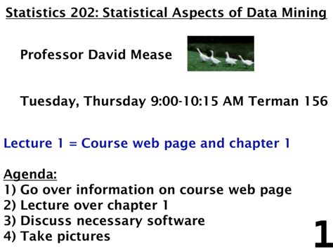 Data Mining Statistical Aspects Lecture 1
