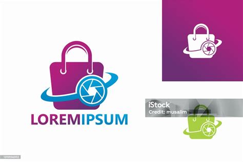 쇼핑 사진 로고 템플릿 디자인 벡터 엠블럼 디자인 개념 창조적 인 기호 아이콘 개념에 대한 스톡 벡터 아트 및 기타 이미지