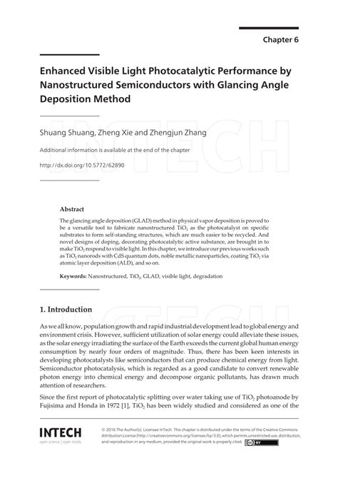Pdf Enhanced Visible Light Photocatalytic Performance By Nanostructured Semiconductors With
