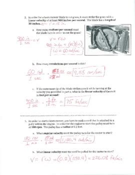 Linear And Angular Velocity Worksheet