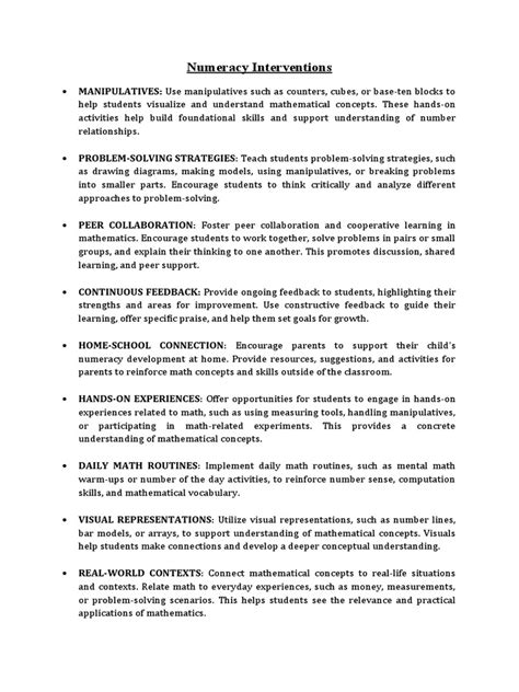 Best Practices Numeracy And Literacy Interventions Pdf Phonics