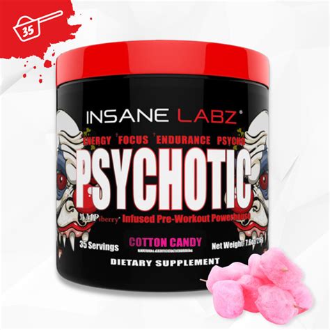 Предтренировочный комплекс Психотик сахарная вата, Insane Labz ...