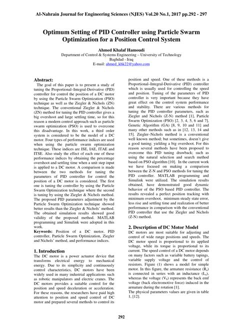 [pdf] Optimum Setting Of Pid Controller Using Particle Swarm