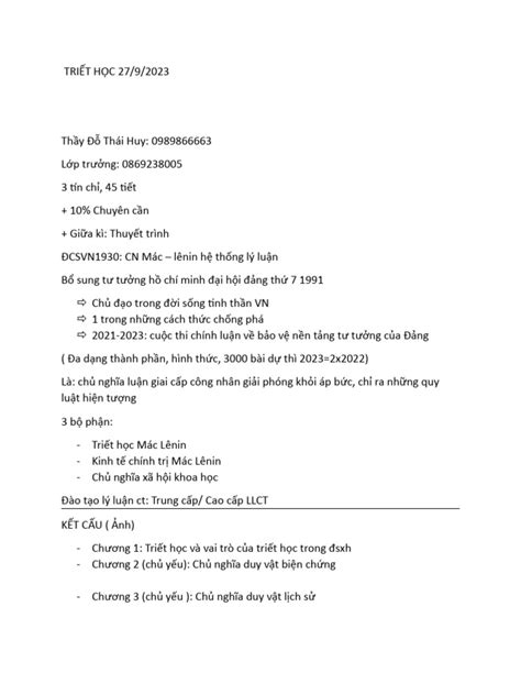 TriẾt HỌc 27 9 2023 Pdf