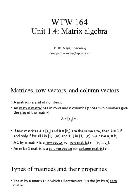 unit 1 pt 4 matrix algebra pdf matrix mathematics abstract algebra