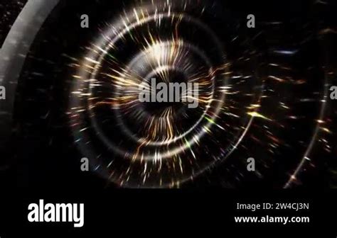 Abstract 3d Pattern Of Circles With The Effect Of Wave Ripple Displacement Animation 4k Dark