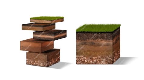 Premium Photo Isometric Soil Layers Diagram Cross Section Of Green