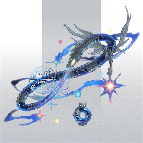Blue And Black Dragon Flying Through The Stars Genshin Impact Aether