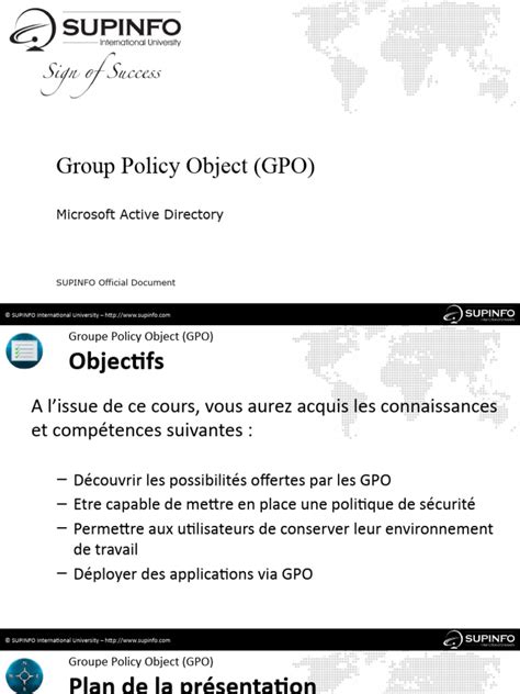 05 Group Policy Object Pdf Stratégies De Groupe Informatique
