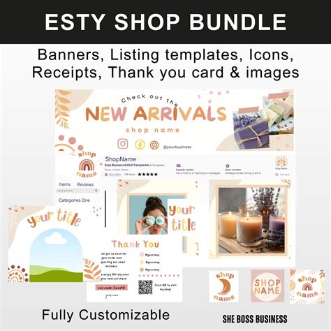 Etsy Shop Banner Template Etsy Shop Kit Canva Template Etsy Banner