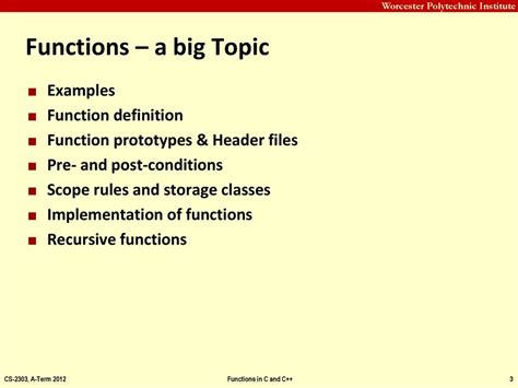 functions in c and c cs 2303 system programming concepts hugh c