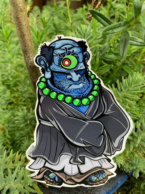 Ao Bozu Blue Monk Cyclops Yokai Sticker Etsy