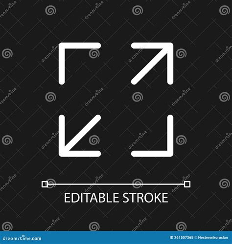 Screen Enlarging Pixel Perfect White Linear Ui Icon For Dark Theme Stock Vector Illustration