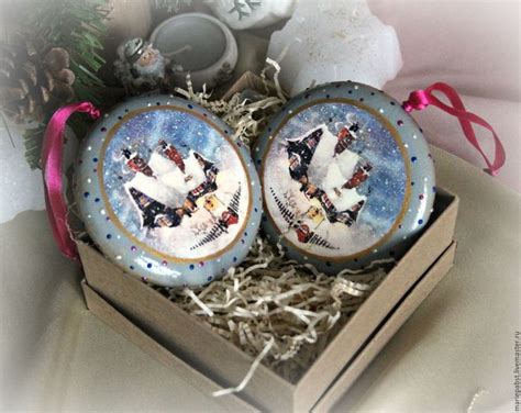 Купить Набор ёлочных игрушек Зимняя сказка в интернет магазине на Ярмарке Мастеров Decoupage