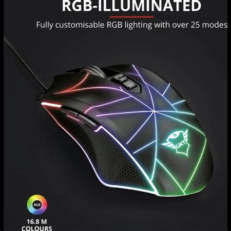 Tecnomascl Mouse Gamer Alámbrico Trust Gxt 160x Ture Rgb Óptico