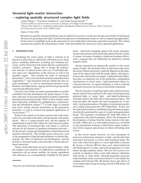 pdf vectorial light matter interaction exploring spatially