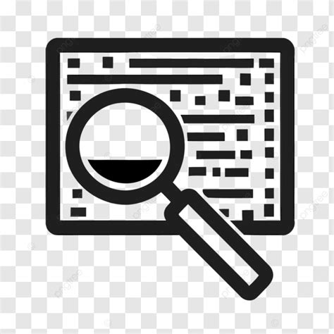 돋보기 아이콘이 표시됩니다 벡터 흰색 배경에 색인 검색의 단순한 검은색 아이콘 그림자 없음 작은 프레임 중앙 Png