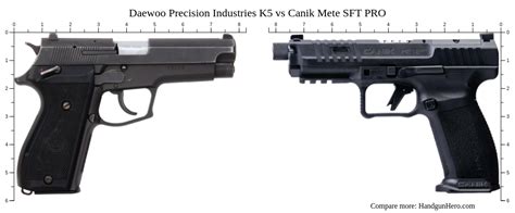 Daewoo Precision Industries K5 Vs Canik Mete Sft Pro Size Comparison