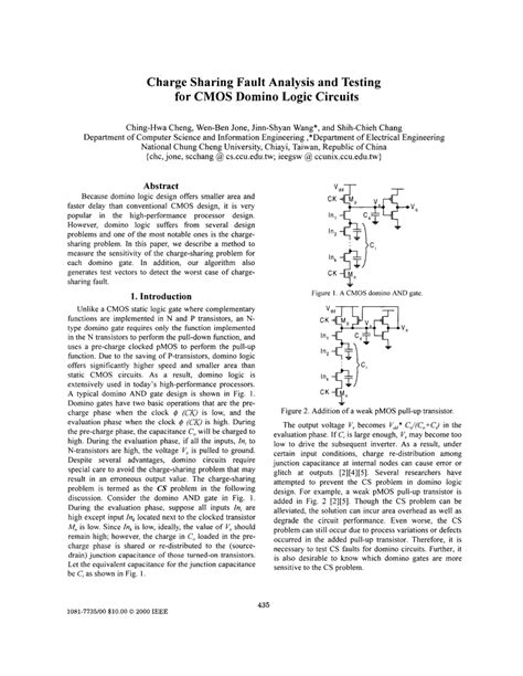 pdf charge sharing fault analysis and testing for cmos domino logic