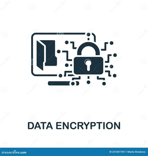 Data Encryption Icon Monochrome Simple Cybercrime Icon For Templates Web Design And