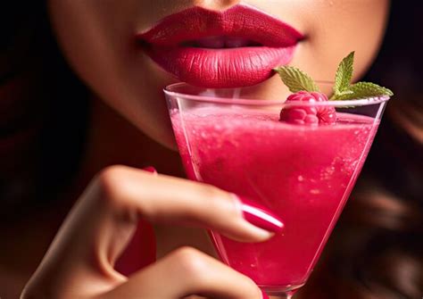 Premium Ai Image A Closeup Shot Of A Raspberry Fizz Cocktail Being