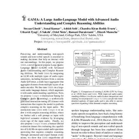 GAMA: A Large Audio-Language Model with Advanced Audio Understanding and Complex Reasoning ...