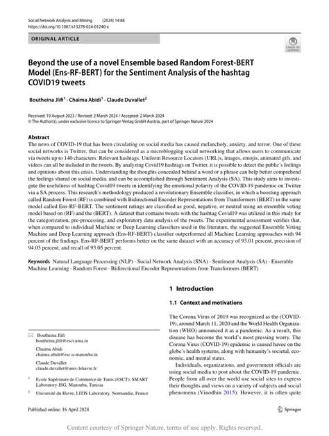 Beyond The Use Of A Novel Ensemble Based Random Forest Bert Model Ens
