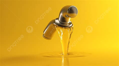 흐르는 시냇물이 있는 수도꼭지의 노란색 격리된 3d 그림 수도꼭지 배관 배경 물 템플릿 배경 일러스트 및 사진 무료 다운로드 Pngtree