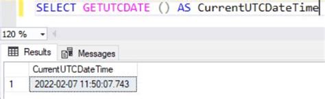 Sql Server Getutcdate Function
