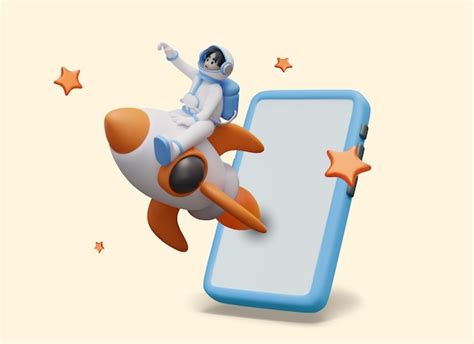 Premium Vector Concept Of Successful Launch Startup Accelerated Development Promotion Of Phone