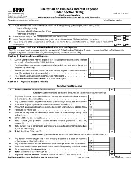 Form 8990 Fillable Pdf - Printable Forms Free Online