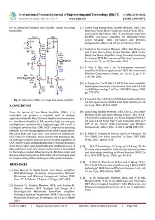 A Review On Wide Bandwidth Low Noise Amplifier For Modern Wireless Communication PDF
