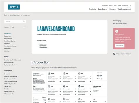 Laravel Dashboard By Spatie A Laravel Template Built At Lightspeed