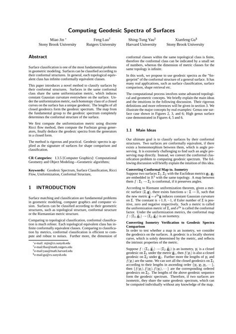 Pdf Computing Geodesic Spectra Of Surfacesgupublicationspdf2007