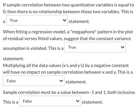 Solved If Sample Correlation Between Two Quantitative
