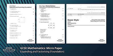 👉 Foundation Micro Mock Expanding And Factorising