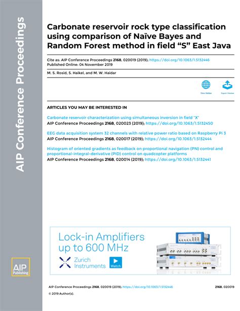 Pdf Carbonate Reservoir Rock Type Classification Using Comparison Of Naïve Bayes And Random