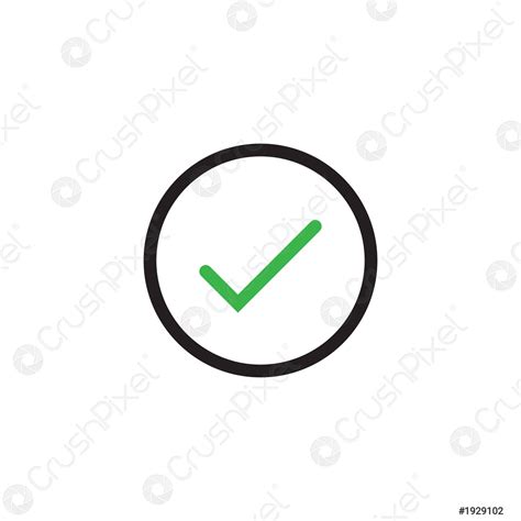 Accept Icon In Circle Checkmark Symbol Check Mark Icon Verifying